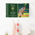 Baseball Player Photo Green Graduation Banner | Zazzle
