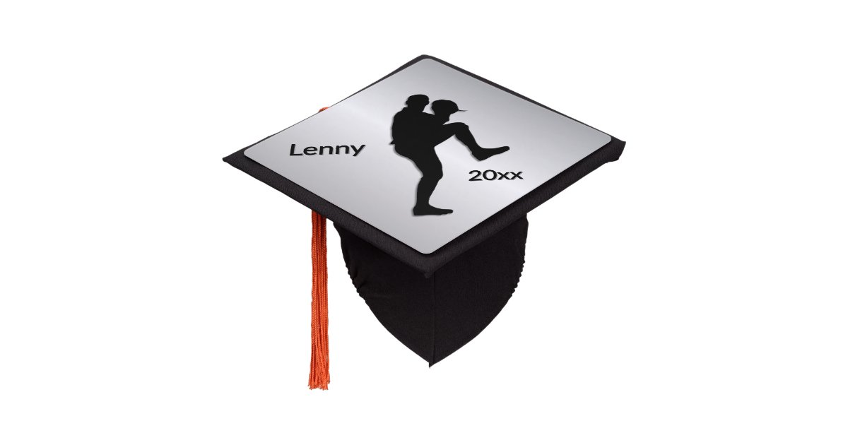Baseball Player Pitcher Windup Graduation Cap Topper | Zazzle