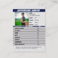 Baseball Player Trading Card Custom Blue Grey | Zazzle