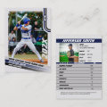 Baseball Player Trading Card Custom Blue Grey | Zazzle