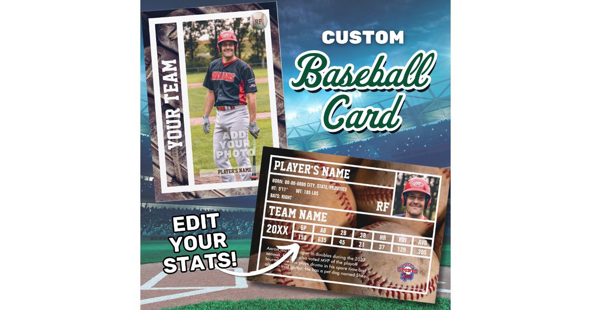 Baseball Player Trading Card Souvenir | Zazzle