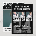 Baseball Player's Graduation with Uniform Number Invitation | Zazzle