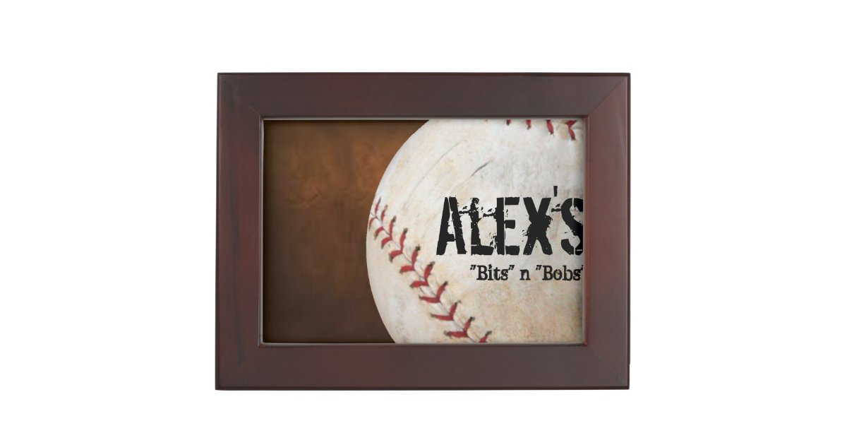 Baseball Player's Personalized Custom Keepsake Box | Zazzle
