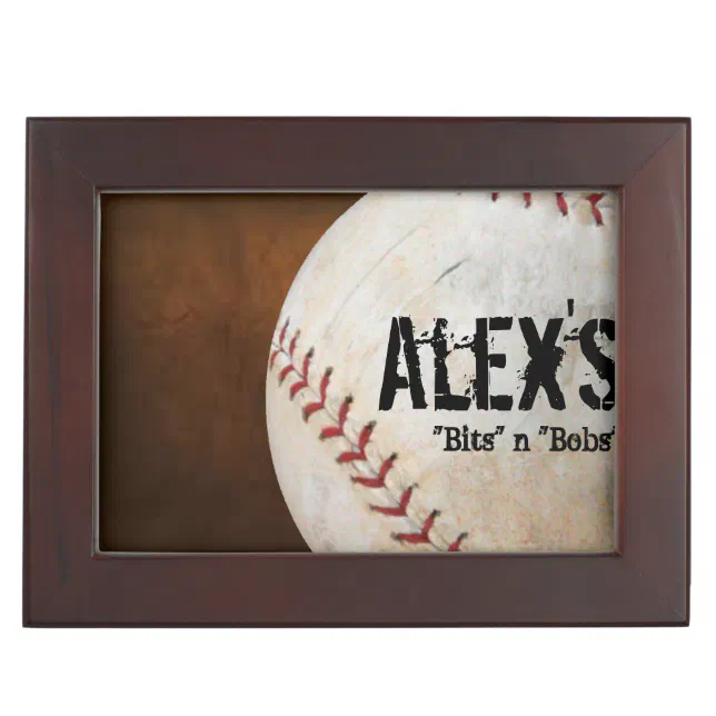 Baseball Player's Personalized Custom Keepsake Box | Zazzle