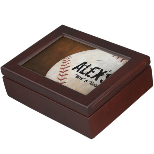 Baseball Player's Personalized Custom Keepsake Box | Zazzle