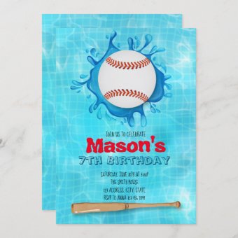 Baseball Pool Party invitation | Zazzle