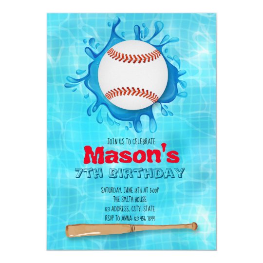 Baseball Pool Party invitation | Zazzle.com