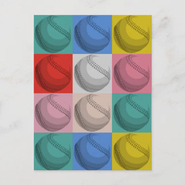 Baseball Pop Art Postcard | Zazzle