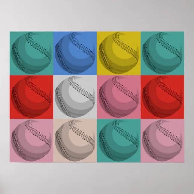 Baseball Pop Art Poster | Zazzle
