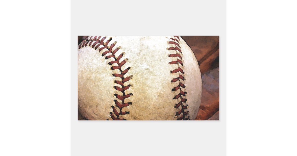 Baseball Rectangular Sticker | Zazzle
