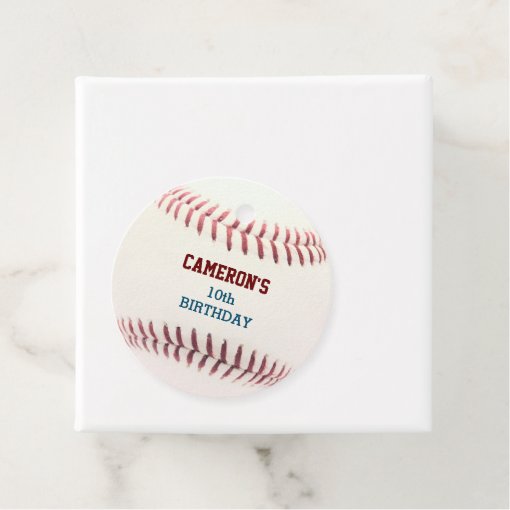 Baseball Red Blue Favor Tags | Zazzle