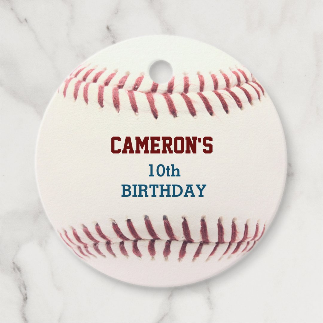 Baseball Red Blue Favor Tags | Zazzle