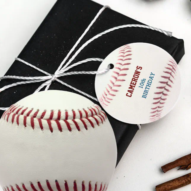 Baseball Red Blue Favor Tags | Zazzle