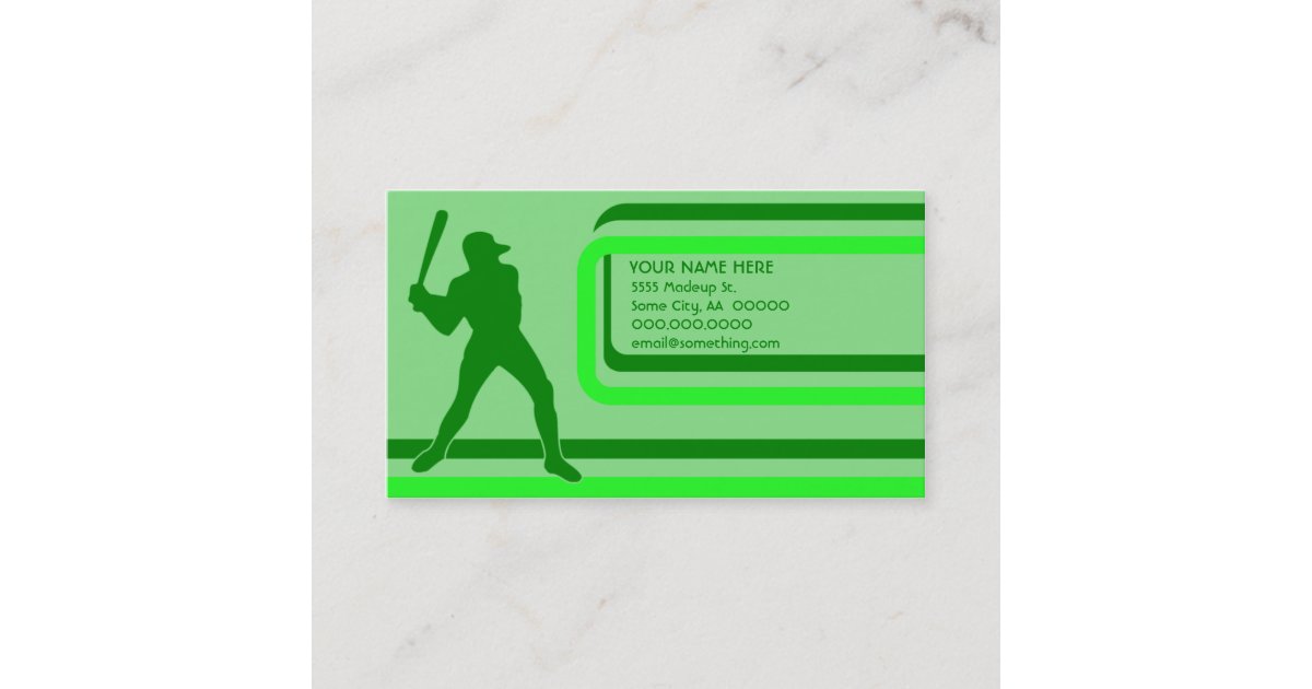 baseball : retro style : business card | Zazzle
