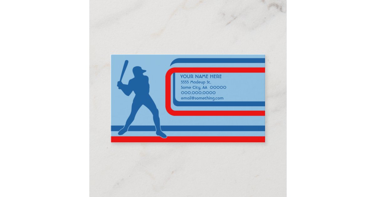 baseball : retro style : business card | Zazzle