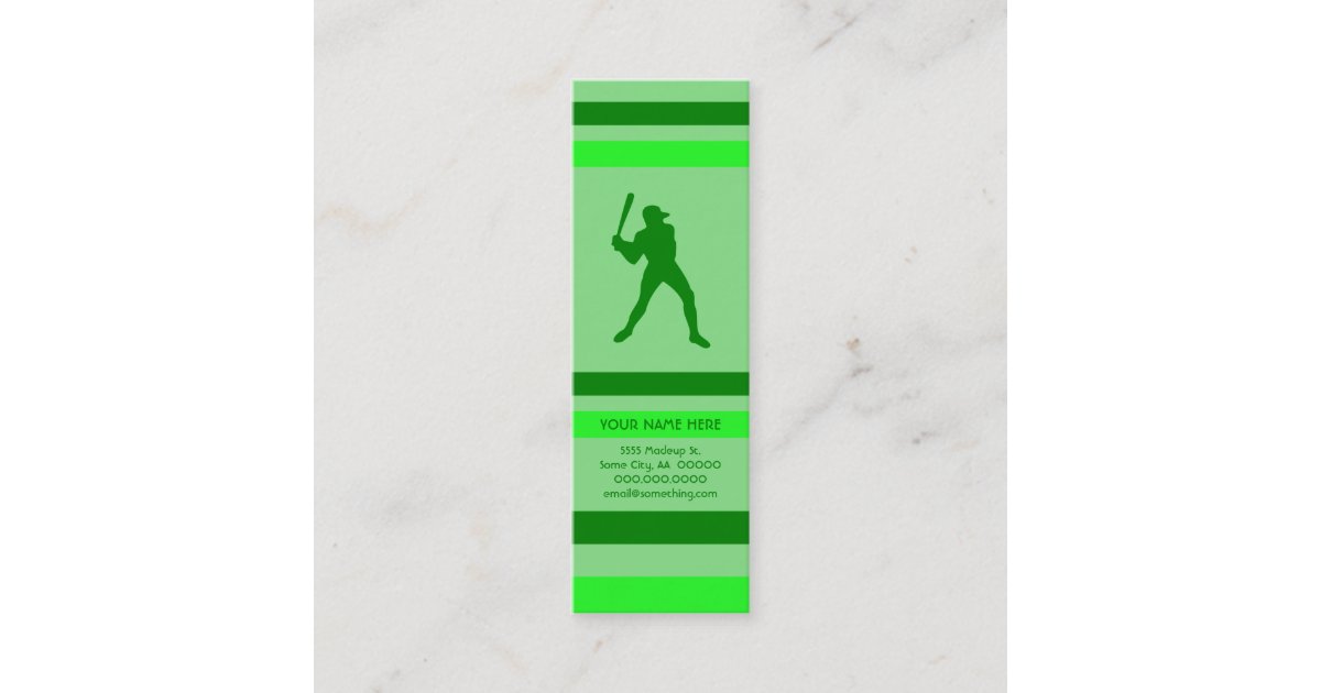 baseball : retro style : mini business card | Zazzle