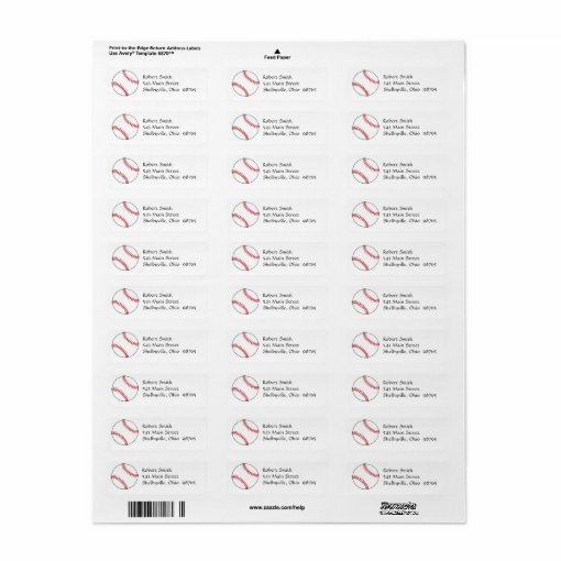 Baseball Return Address Labels | Zazzle