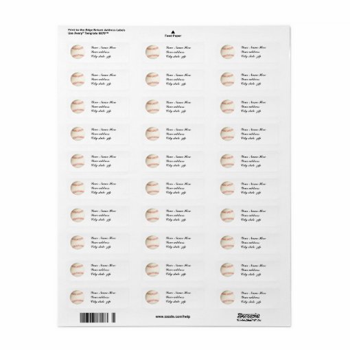 BASEBALL,- RETURN ADDRESS LABELS | Zazzle