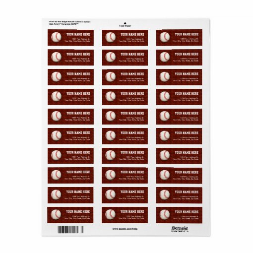 Baseball Return Address Labels | Zazzle