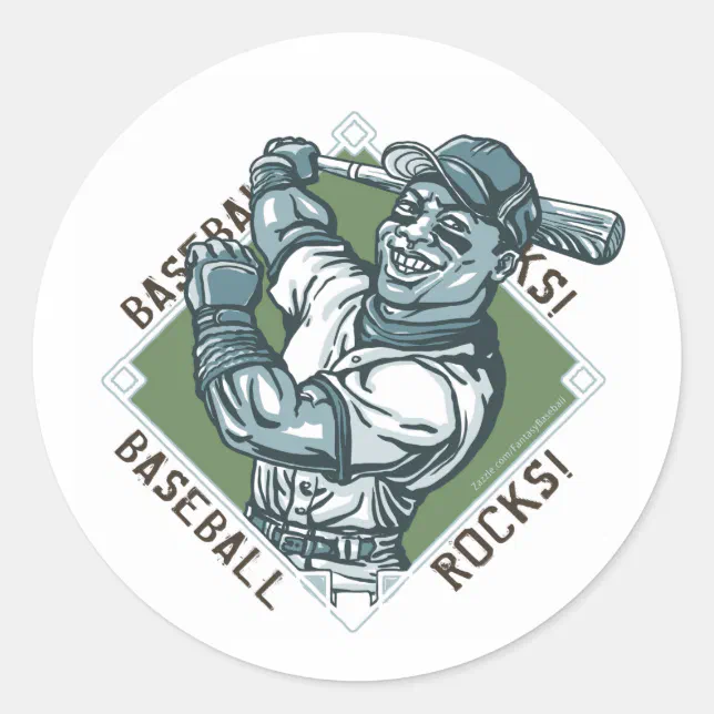 Baseball Rocks Batter Sticker | Zazzle