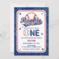 Baseball Rookie Back Photo 1st Birthday Party Invitation | Zazzle