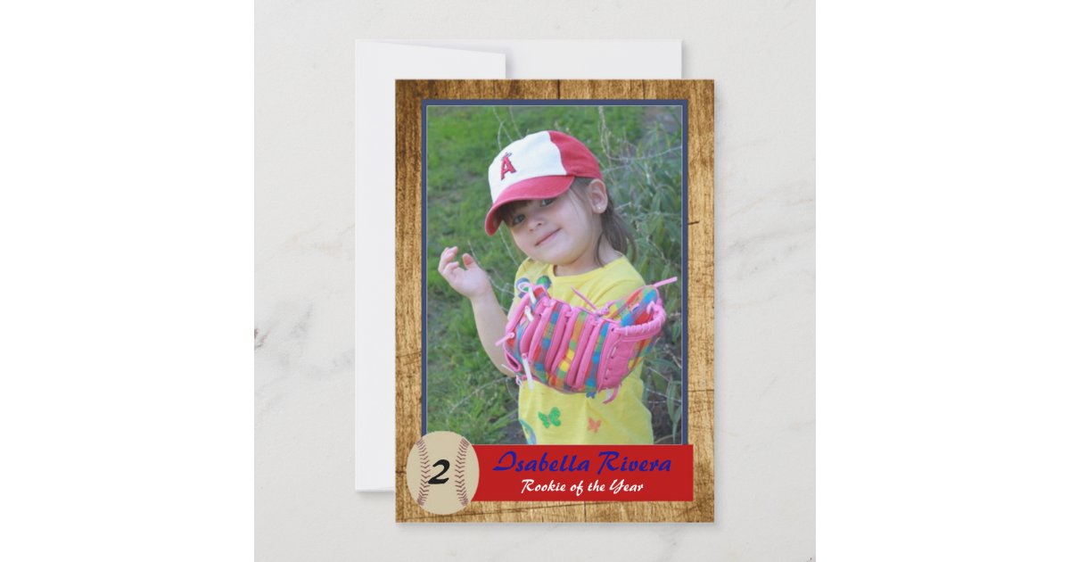 Baseball Rookie Card Birthday Invite | Zazzle