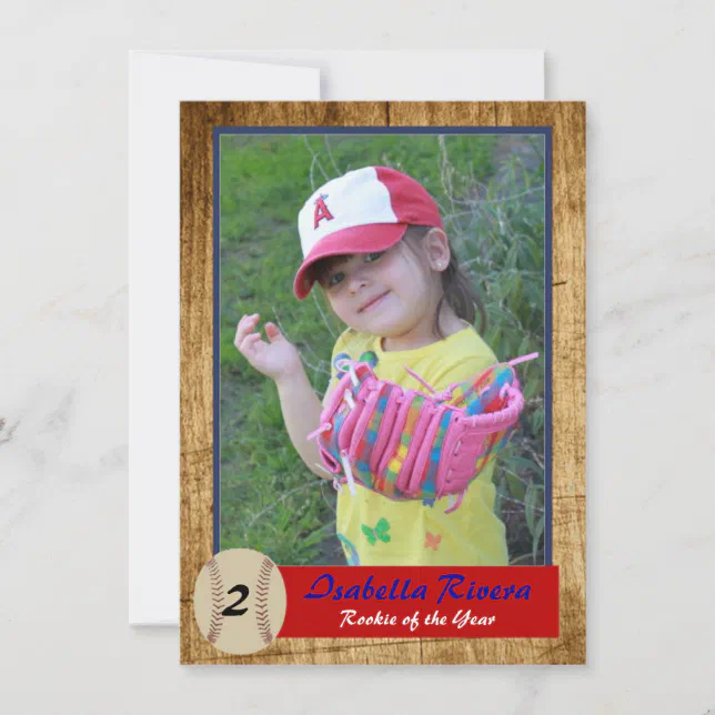 Baseball Rookie Card Birthday Invite | Zazzle