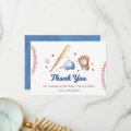 Baseball Rookie of the Year First Birthday Thank You Card | Zazzle