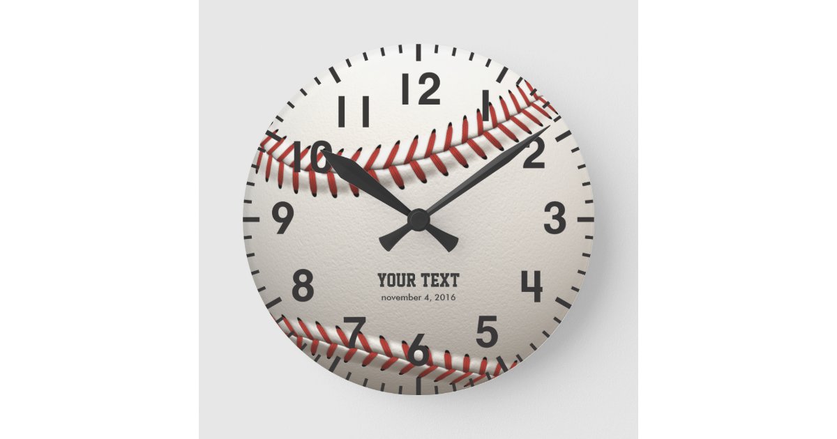 Baseball Round Clock | Zazzle