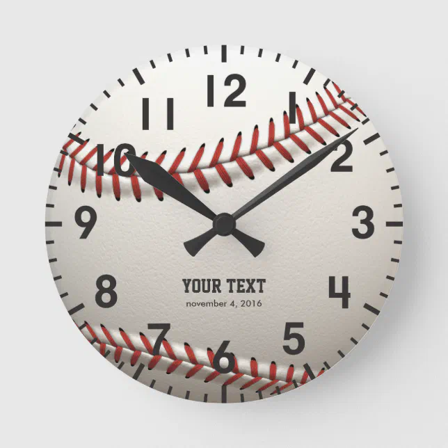 Baseball Round Clock | Zazzle