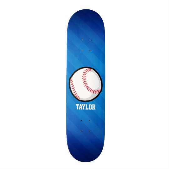 Baseball with Custom Name - Royal Blue Satin Ribbon | Zazzle.com