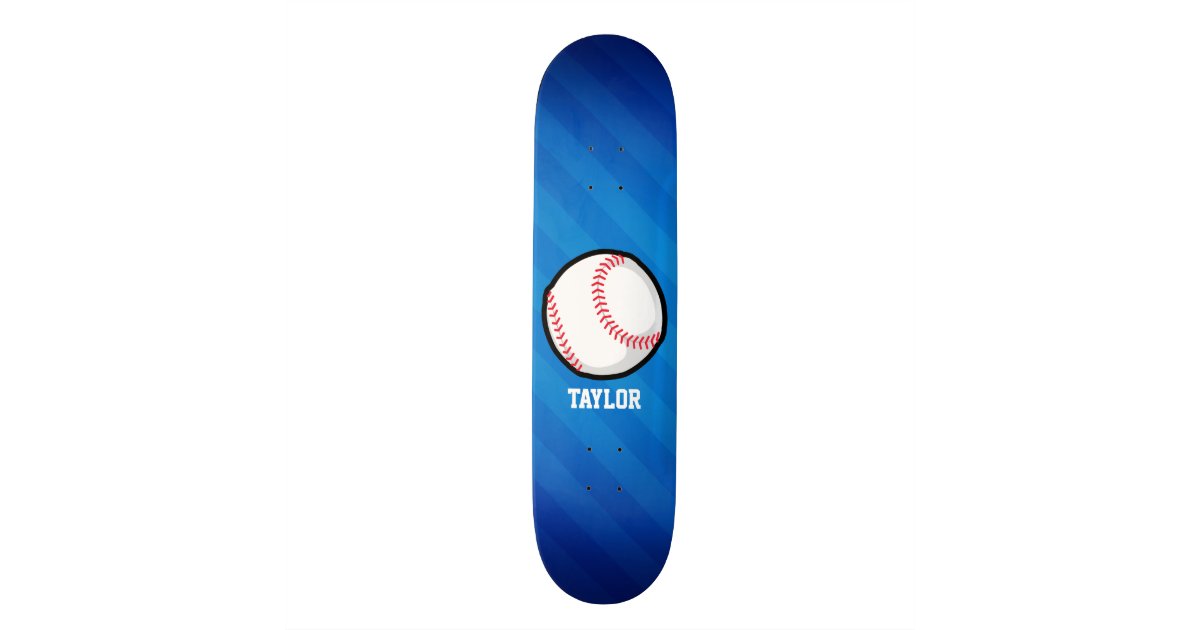 Baseball; Royal Blue Stripes Skateboard | Zazzle.com