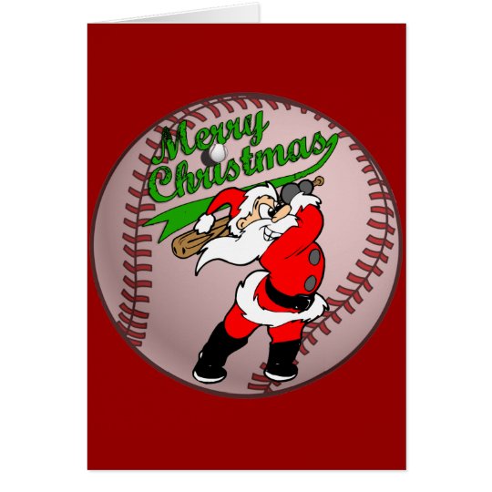 Baseball Santa Christmas 2 Greeting Card | Zazzle.com