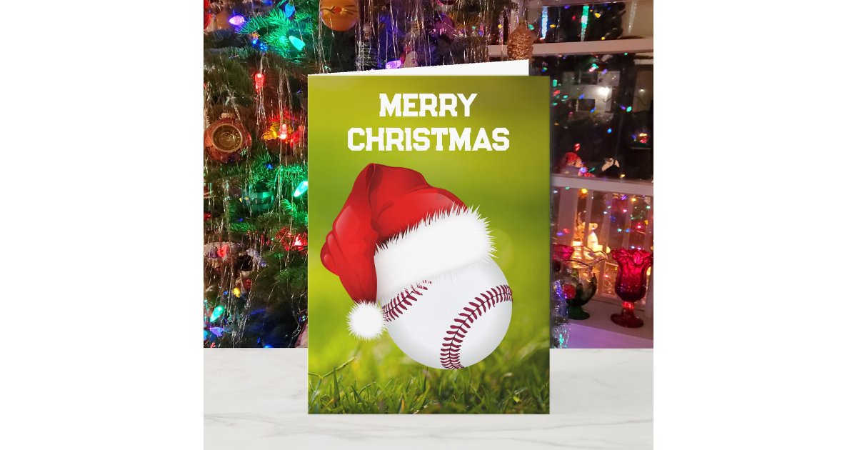 Baseball & Santa Claus Custom Christmas Cards | Zazzle
