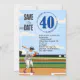 Baseball save the date 40th Birthday Party Invitation | Zazzle