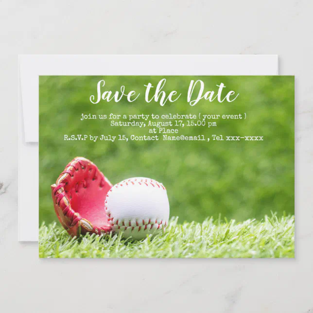 Baseball save the date invitation | Zazzle