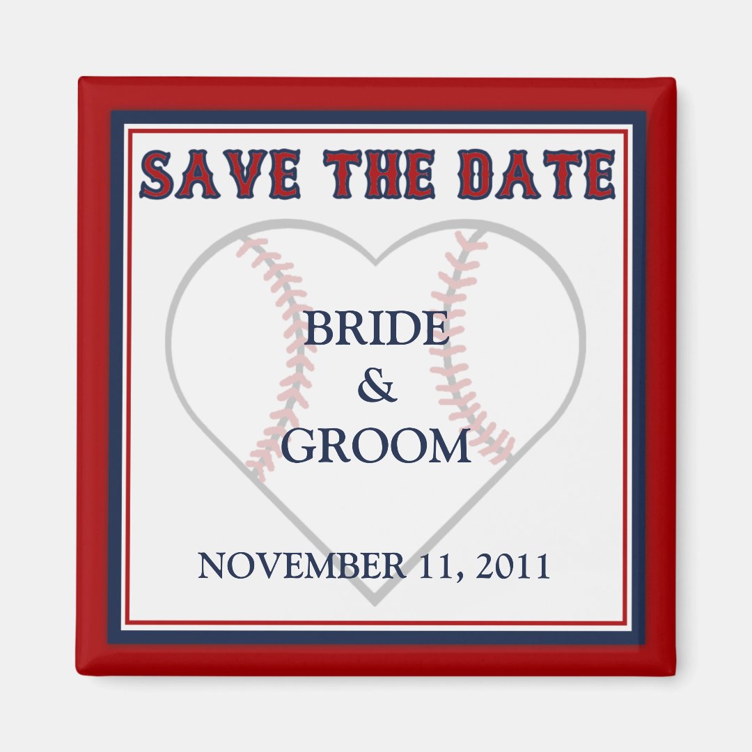 Baseball Save the Date Magnets | Zazzle