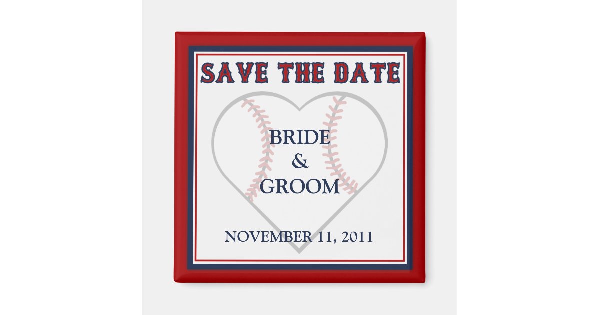 Baseball Save the Date Magnets | Zazzle