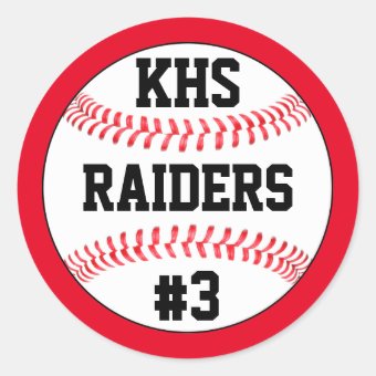 Baseball School Letters, Team Name & Player Number Classic Round ...