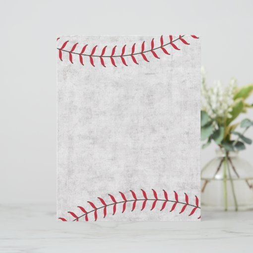 Baseball scrapbook paper with red seams | Zazzle