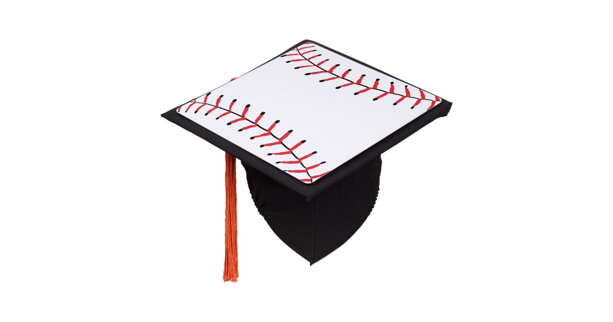 Baseball Seams Sports Style Baseball Theme Graduation Cap Topper | Zazzle