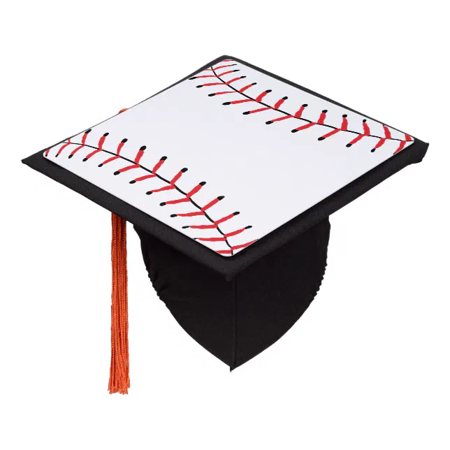 Baseball Seams Sports Style Baseball Theme Graduation Cap Topper | Zazzle