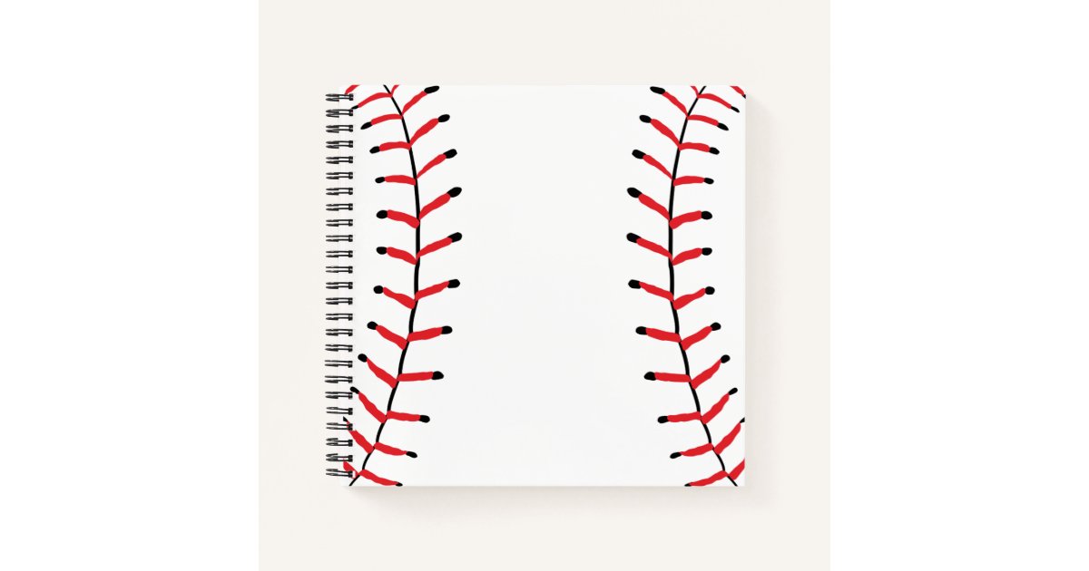 Baseball Seams Sports Style Baseball Theme Notebook | Zazzle
