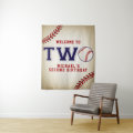 Baseball Second Birthday Backdrop | Zazzle