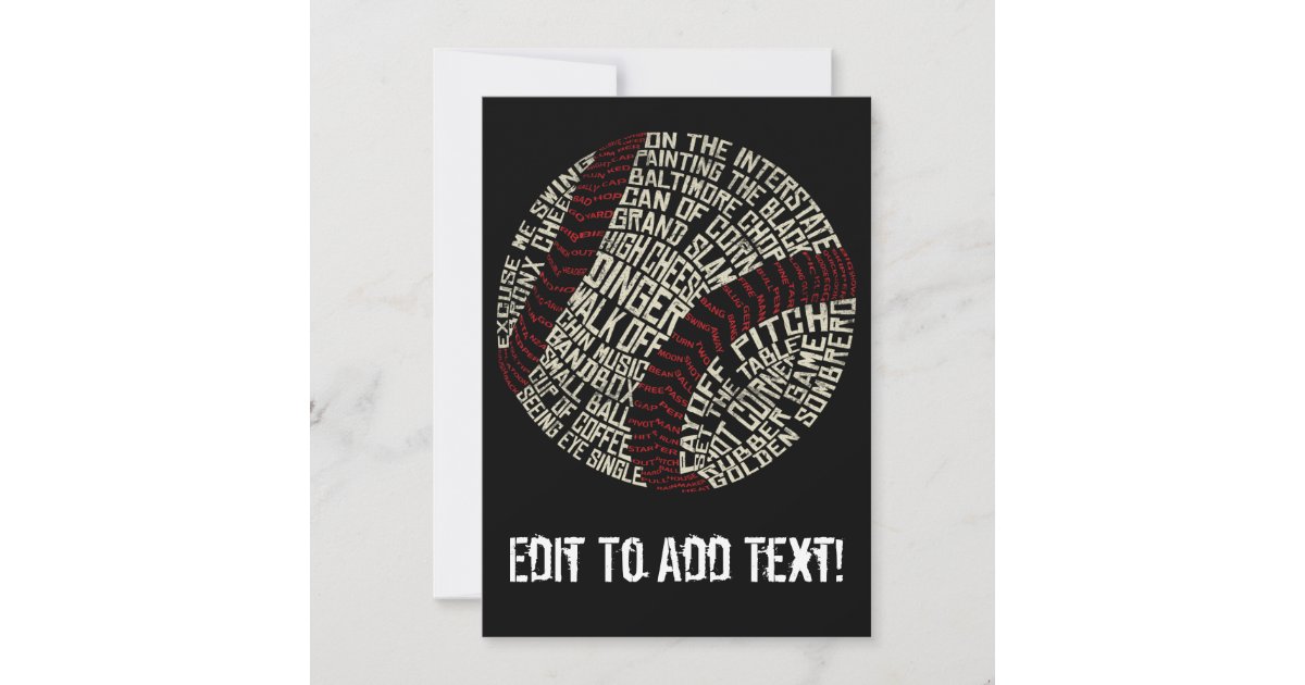 Baseball Slang Words Calligram | Zazzle