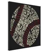 Baseball Slang Words Calligram Canvas Print | Zazzle