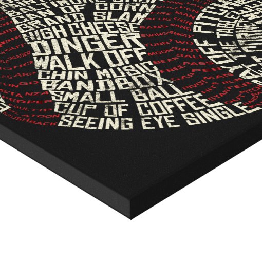 Baseball Slang Words Calligram Canvas Print | Zazzle