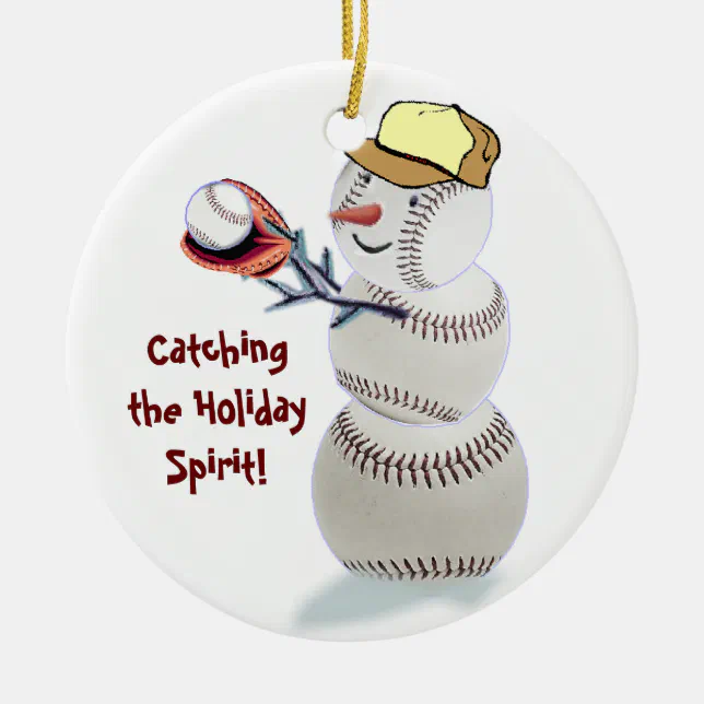Baseball Snowman Christmas Gifts Ornament | Zazzle