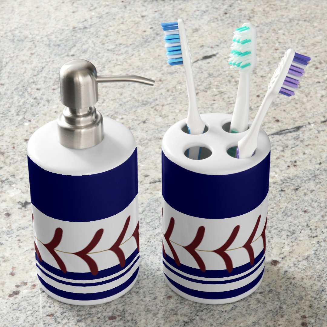 Baseball Soap Dispenser And Toothbrush Holder | Zazzle