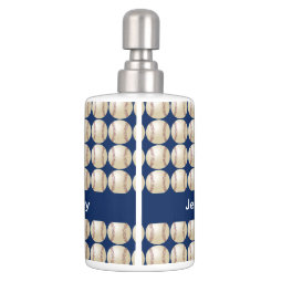 Baseball Soap Dispenser and Toothbrush Holder Set | Zazzle